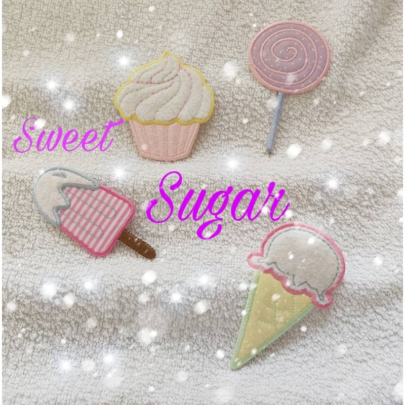 Embroidery Iron On Patches Sweet Sugar Ice Cream Lolipop Cupcake High Quality Made In Malaysia ...