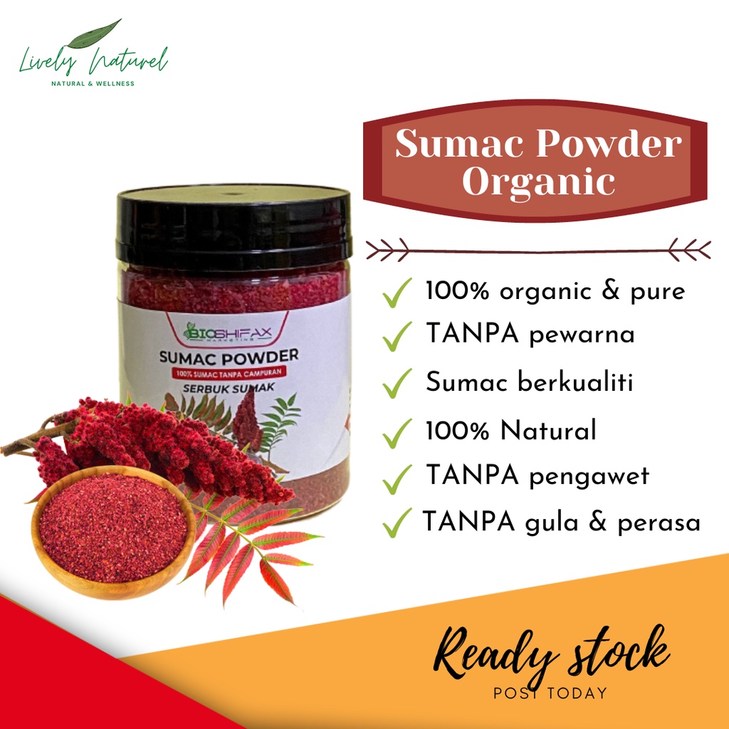 Bioshifax Organic Sumac Powder Pure 90g | Shopee Malaysia