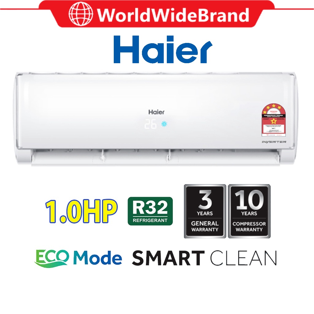 Haier 1.0HP R32 Inverter Aircond Air Conditioner HSU-10VTK21 | Shopee ...