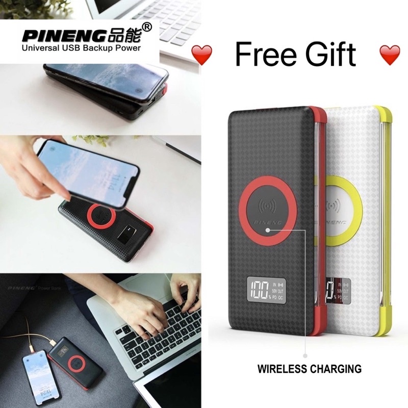 ORIGINAL PINENG PN-888PD 10000mAh Quick Charge 3.0 Qi Wireless Polymer ...