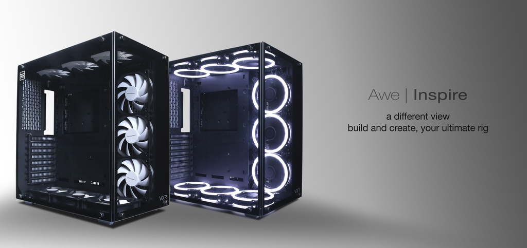 TECWARE VXR TG PREMIUM ATX GAMING CASE (BLACK/WHITE) | Shopee Malaysia