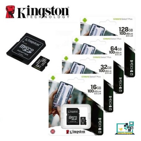 Kingston Micro SD Card 128GB / 64GB / 32GB Memory Card 100MB/s Canvas Select Plus Class 10 UHS-I ...
