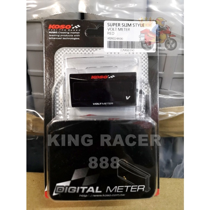 KOSO VOLTMETER SUPER SLIM STYLE RED or BLUE LIGHT 100% ORIGINAL VOLT ...
