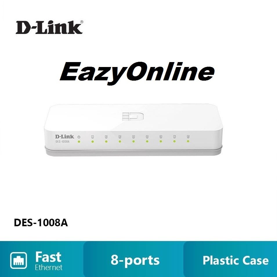 D-LINK DES-1008A 8 Port 10/100 Switch Ethernet Network Switch | Shopee ...