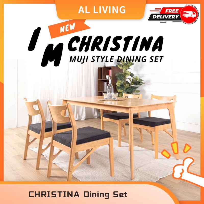MUJI STYLE CHRISTINA DINING SET / ALICE DINING TABLE/ CHRISTINA DINING ...