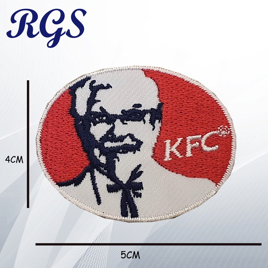 KFC Logo Sew On Iron On Embroidered Patches Patch Jahitan Embroidery ...