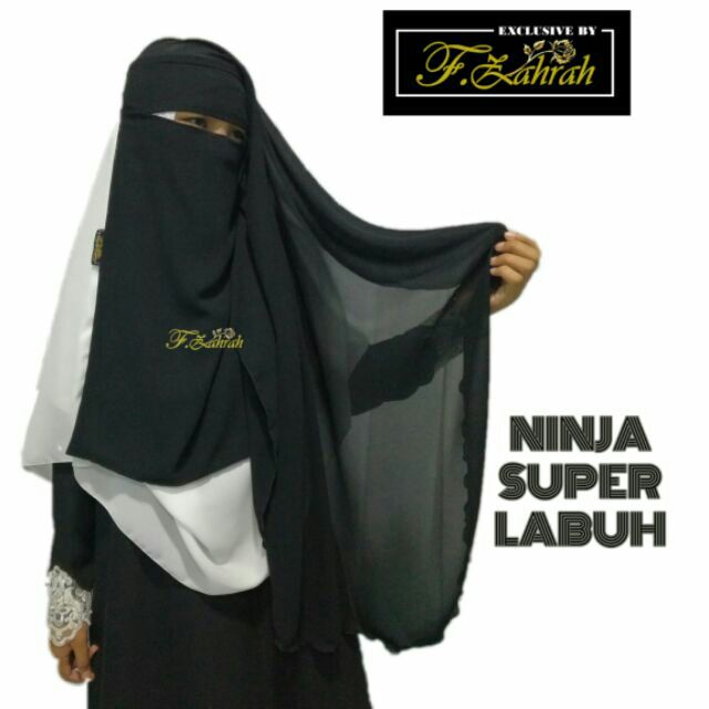 F.Zahrah Niqab Veil Super Labuh (Pilih Design) Ninja Petak Ninja Curve ...