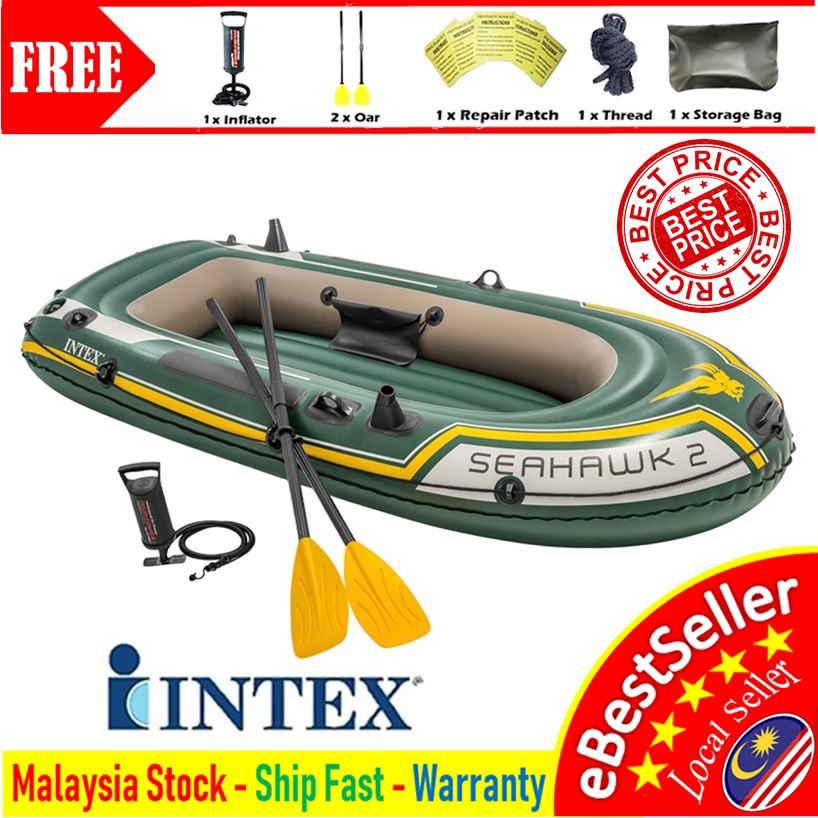 🔥🔥 SEAHAWK 2 INTEX 68347 2 Persons Kayak Rescue Fishing Inflatable Raft ...