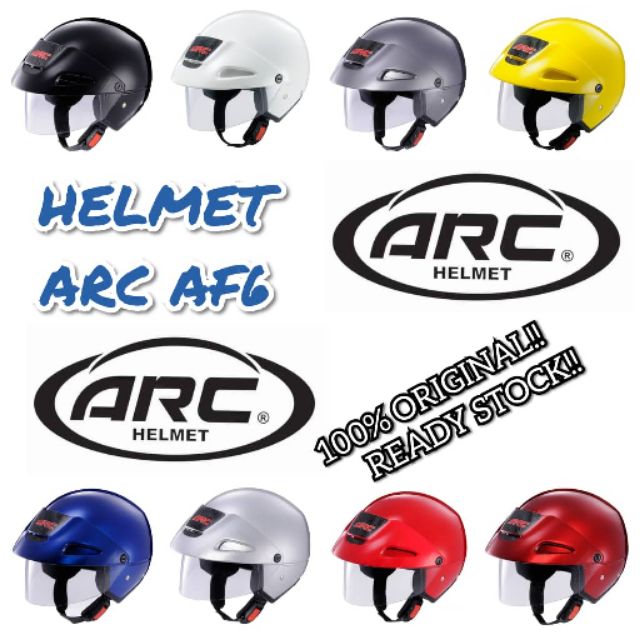 【READY STOCK】 HELMET ARC AF6 / ARC STENG / ARC SEPARUH / VISOR ARC AF6 ...