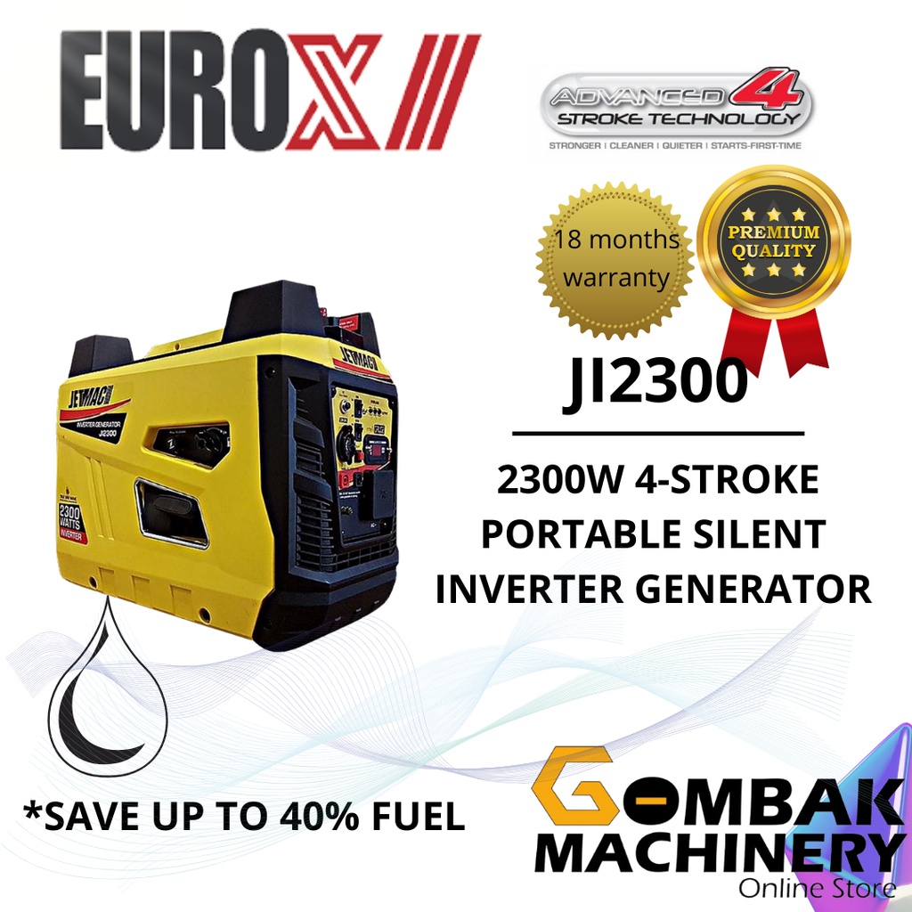 EUROX/ROBINTEC JI2300 2300Watt PORTABLE SILENT INVERTER GENERATOR - 18 Months Local Warranty ...