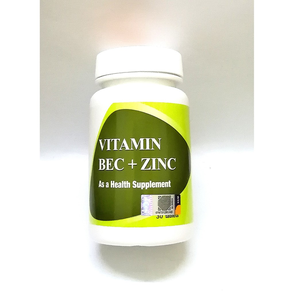 Vitamin BEC + Zinc 30's (B Complex, Vitamin C, Vitamin E + Zinc) Exp:08 ...