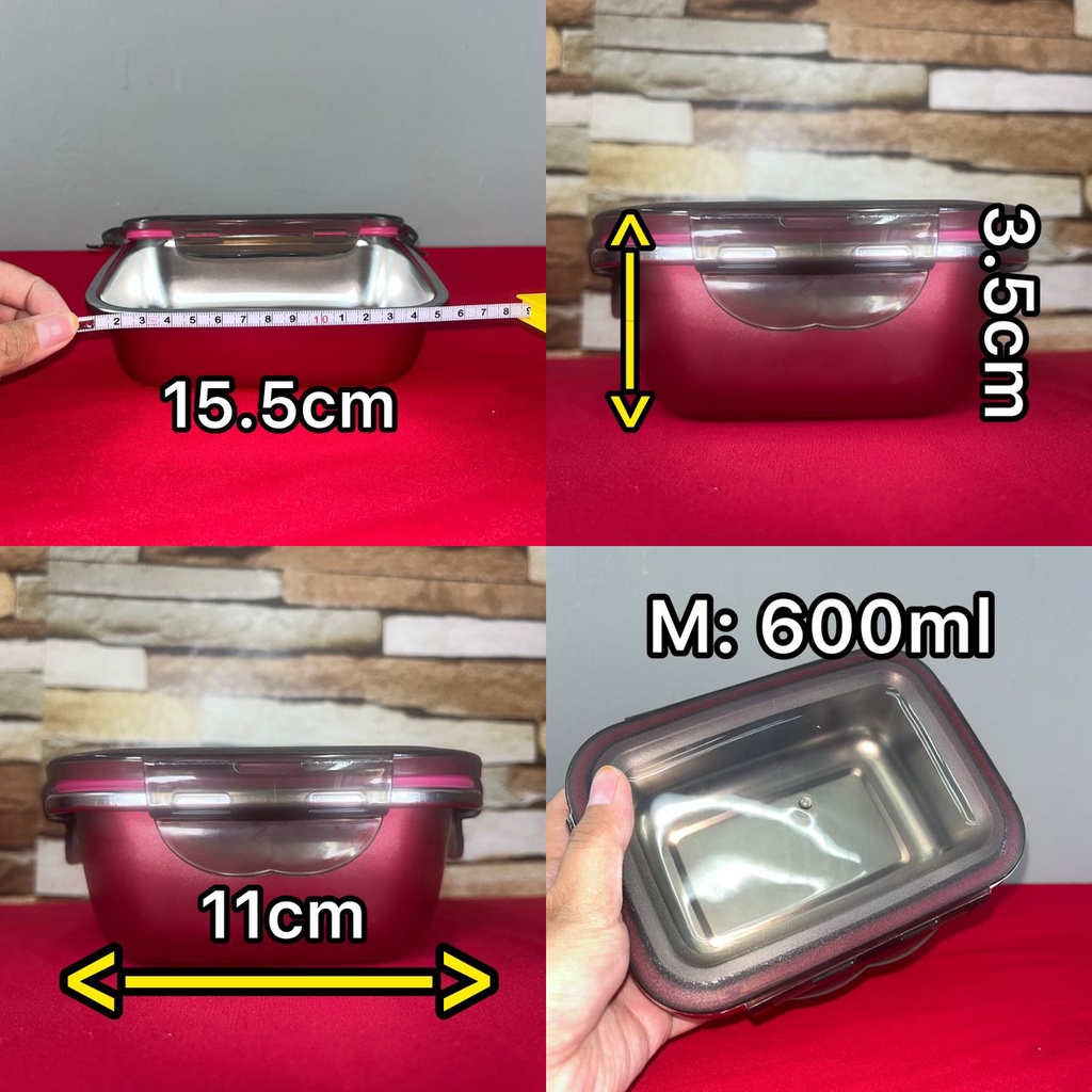[Kingsman] MicrowaveFree 304 Stainless Steel Thermal Insulated Bento ...