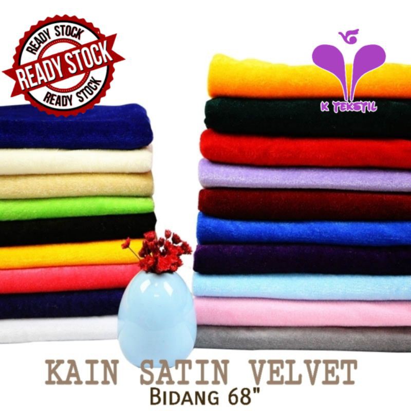 💥READY STOCK💥 Kain Baldu Satin Velvet 68"/ 175cm (elastic) OPEN METER ...