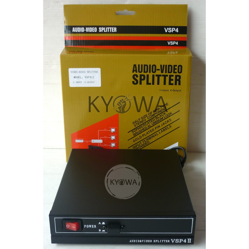 VSP4II Audio Video Splitter 2 in 4 out rca lotus interface AV line ...