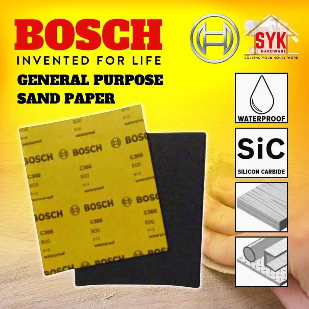 SYK Bosch Hand Sanding Paper Waterproof Sand Paper Sanding Sheet ...