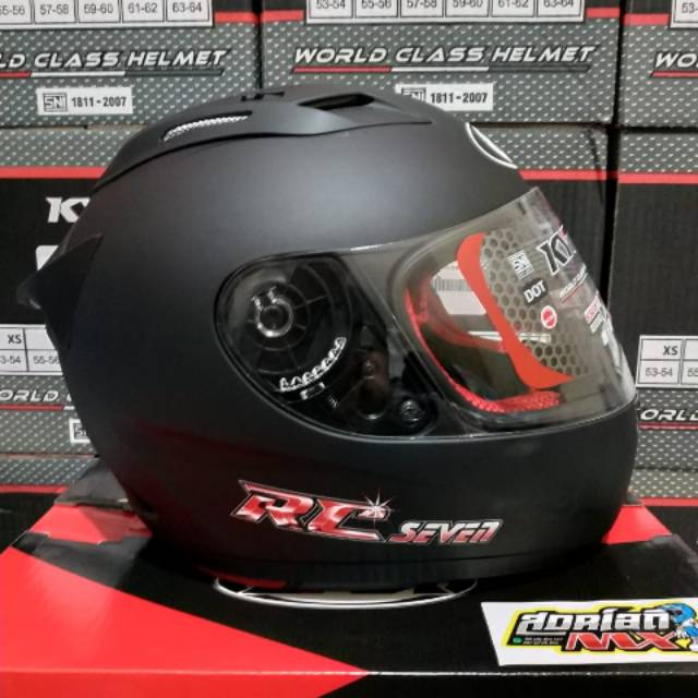 HITAM Helm KYT RC SEVEN BLACK MATT HELM KYT RCSEVEN BLACK DOFF KYT RC7 ...