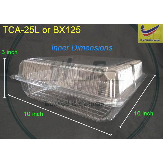 10" Cake Case Square/ TCA-25L / Dessert Case / Bekas Kek 10"/Loyang Kek ...