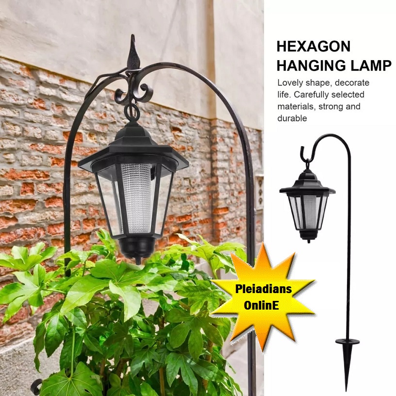 HOMIEE Retro Hexagon Solar Power Lawn Lamp Led Yard Ground Lamp Outdoor ...