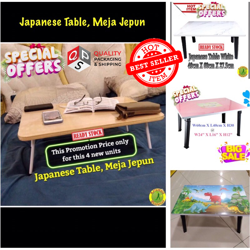 JAPANESE TABLE WHITE 💥NEW ARRIVED💥 | Meja Jepun | Meja Belajar | Meja ...