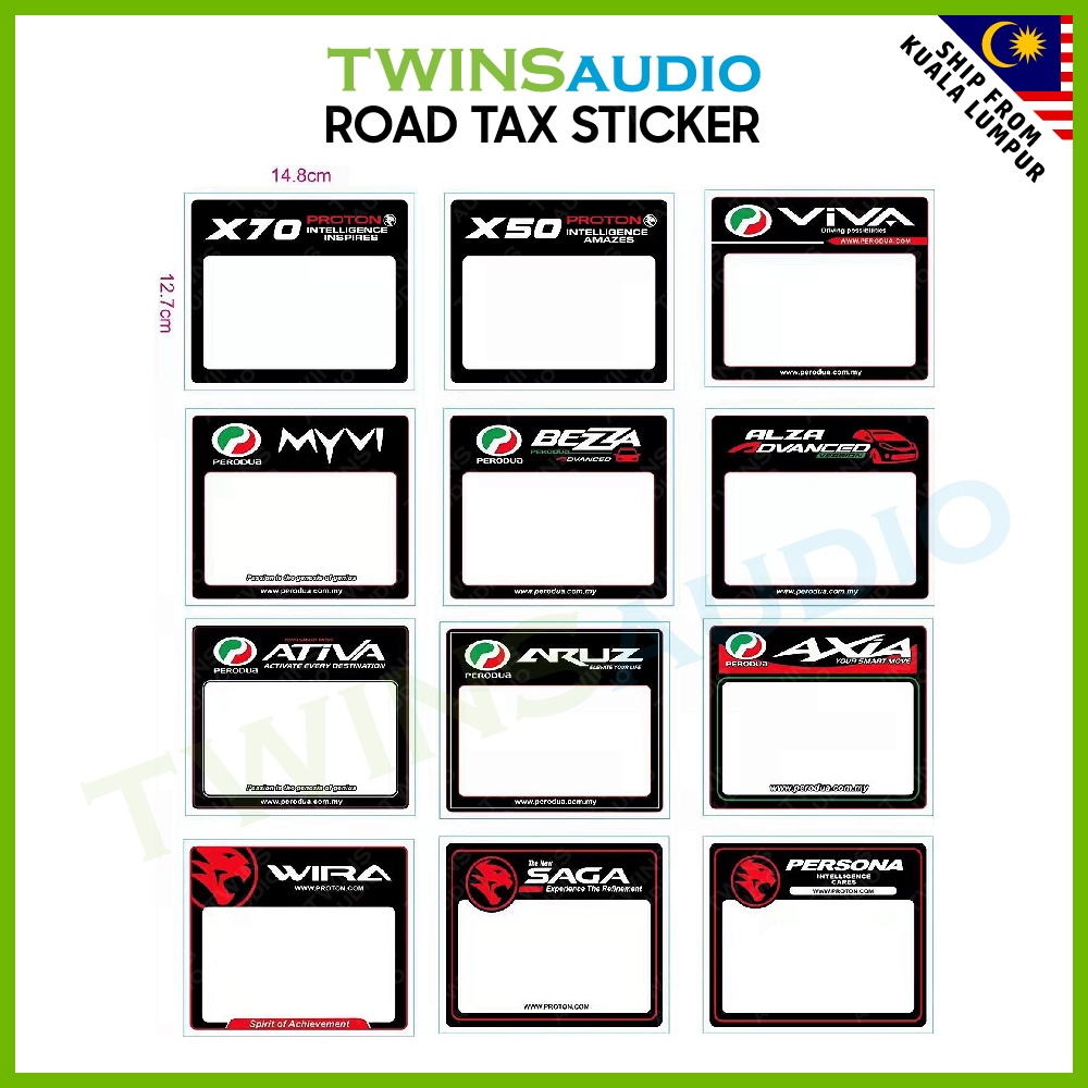 High Quality Universal Car Road Tax Sticker: Myvi / Bezza / Saga / X50 ...