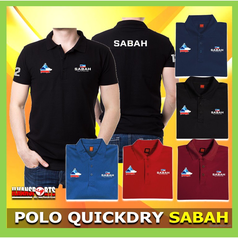 SABAH TSHIRT POLO QUICKDRY | 100% MICROFIBER | COLLAR | JERSEY | SMART ...