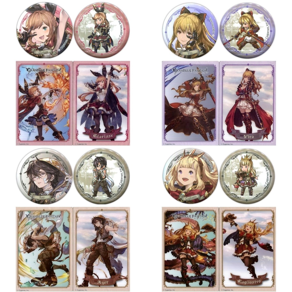 Granblue Fantasy GBF Clear Card Badge Clarisse Ayer Cagliostro Vira ...