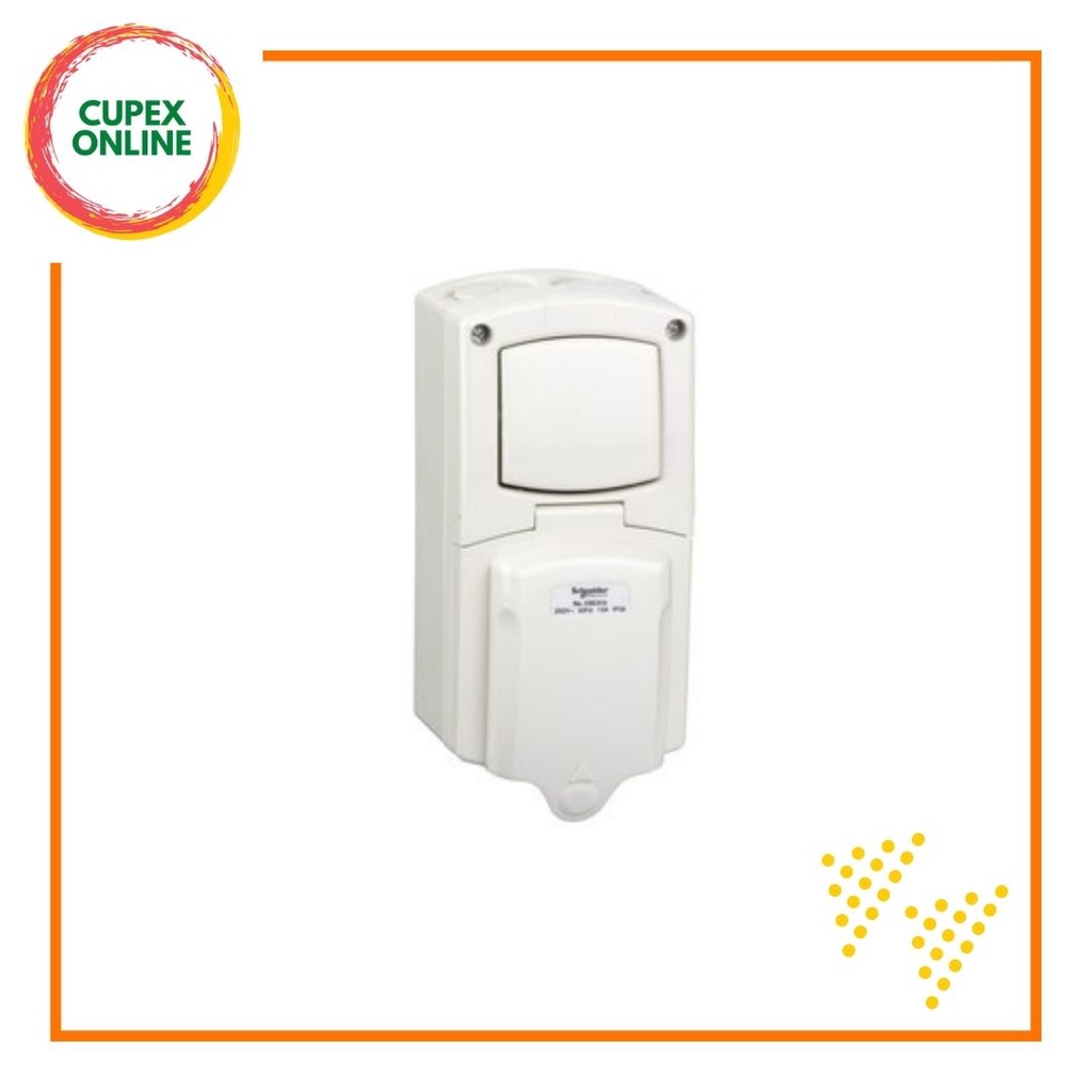 [CSC313GY] Schneider Electric Kavacha 13A 250V Surface Mount Single Pole Switched Socket IP56 ...