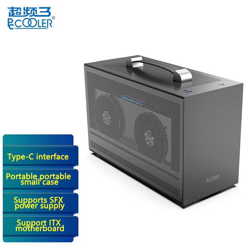 Pccooler I100 ITX MINI Small case all Steel Suitcase Portable HTPC ...