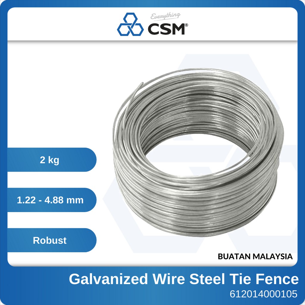 CSM 2kg GI Galvanized Wire Steel Ikat Tie Fence Outdoor 6 8 10 12 14 16 18 Dawai Besi SWG ...