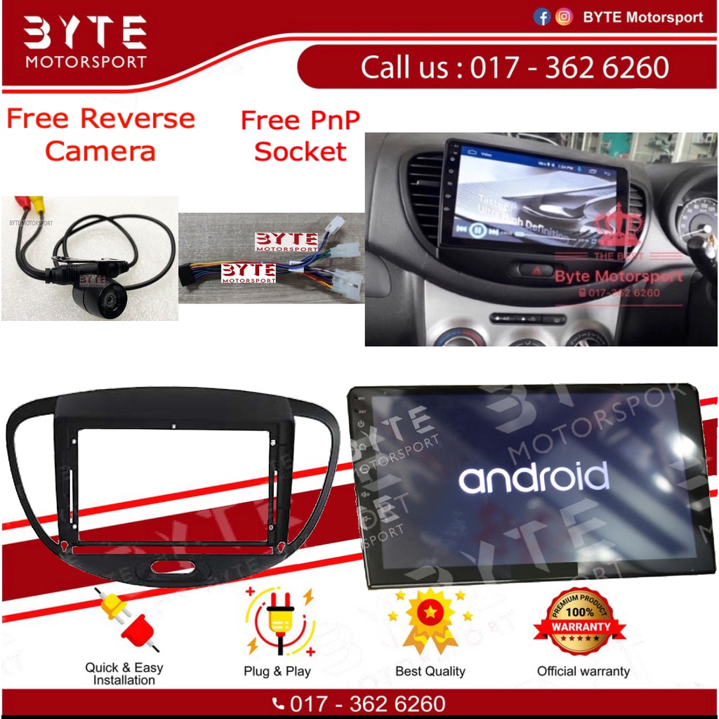 🇲🇾🔌Android Player Hyundai i10 2008-2013 💯FOC Reverse Camera💯 🔌 | Shopee ...