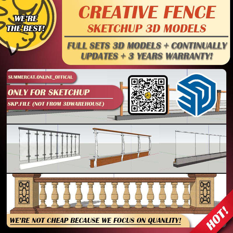 🔥PREFERRED🔥 SKU102 3D CREATIVE RAILING /FENCE FURNITURE 3D MODEL ...