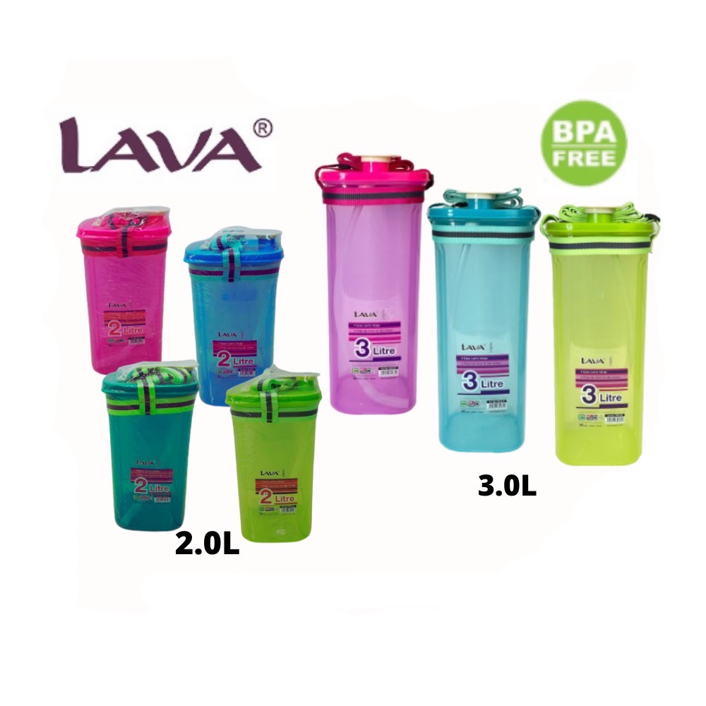 Lava TB419 2L / Lava TB519 3L BPA-Free Plastic Water Bottle Tumbler With Straw & Strip Strap ...