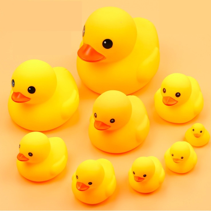 Silicone Yellow Duck Bathing Toy Ducklings Children's Educational Toys ...