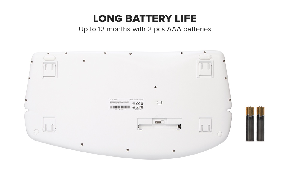 DELUX GM901D Wireless Ergonomic Split Keyboard With 2.4G USB Dngle ...