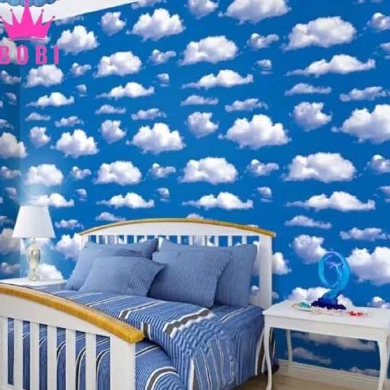 Plain Cloud Motif Wallpaper Sticker BG 5008/MIK 65/Wallpaper Sticker ...