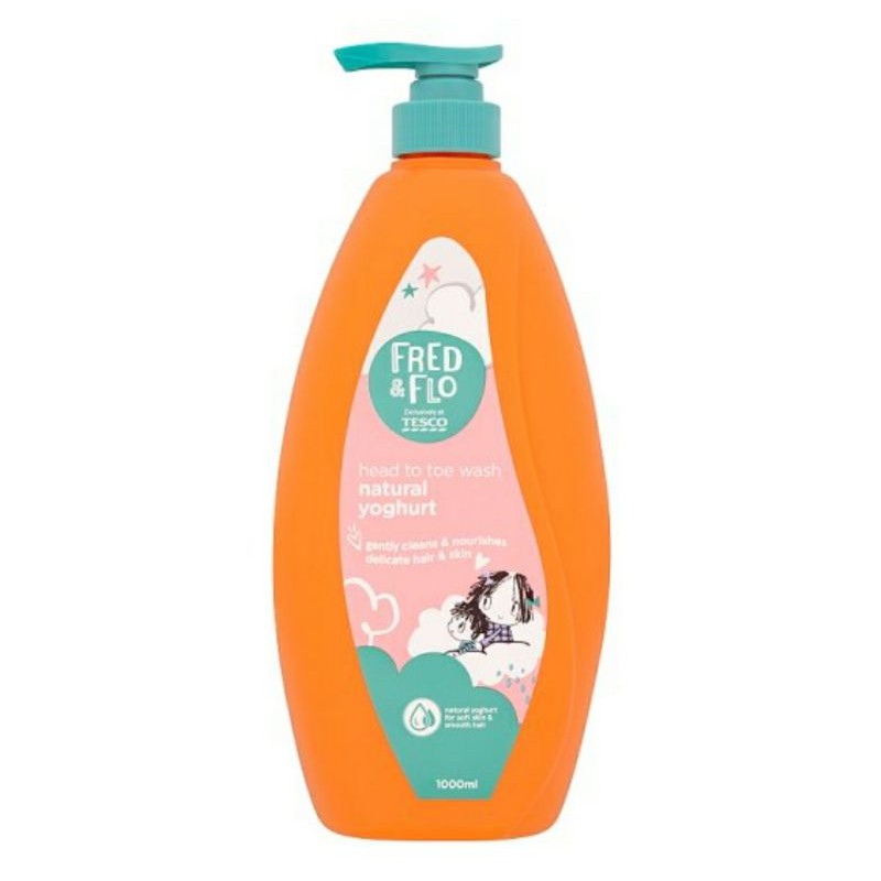 Tesco Fred & Flo Head to Toe Wash Natural Yoghurt 1000ml | Shopee Malaysia