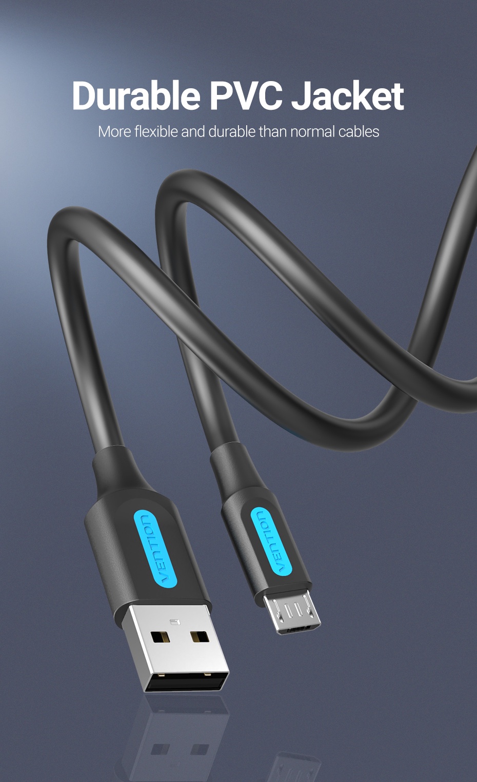Vention Micro USB Cable 3A Fast Charging USB Data Cable for Samsung ...