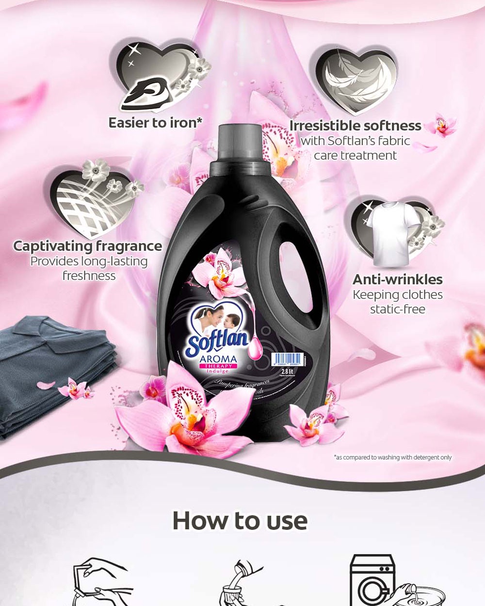 Softlan Aroma Therapy Indulge (Black) Fabric Softener 1.5L Refill ...