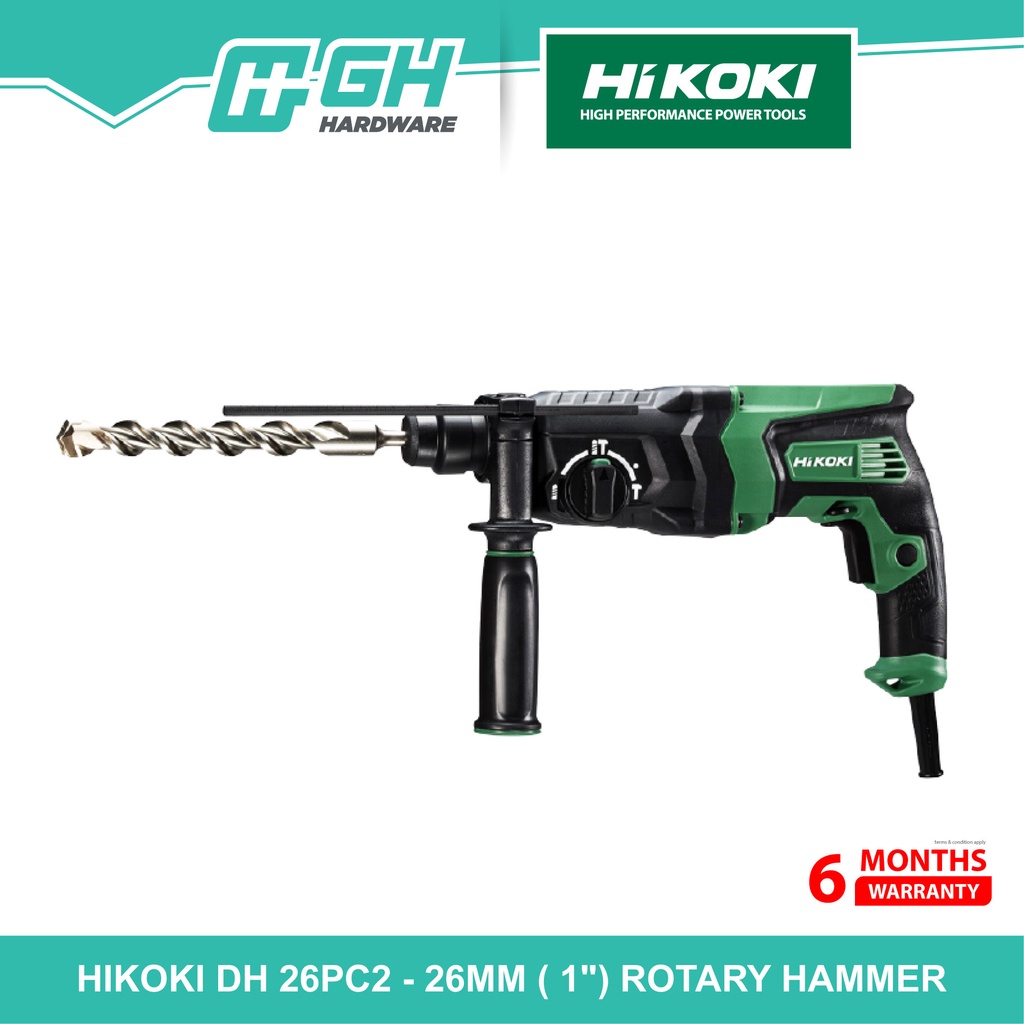 [ GH HARDWARE ] HIKOKI DH26PC2 Rotary Hammer 26mm ( 1") | Shopee Malaysia