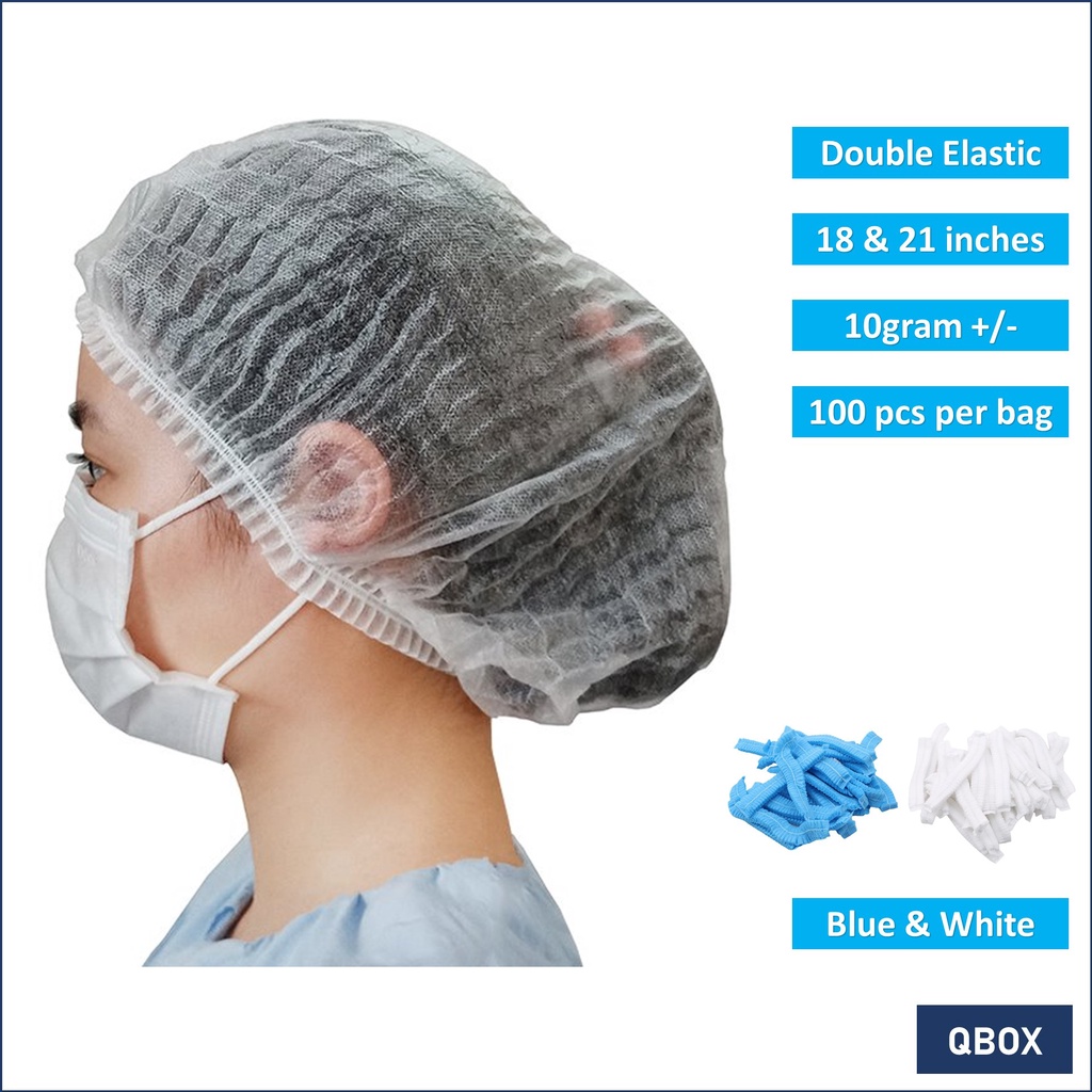 Double Elastic Non Woven Disposable Hair Net 100PCS | Hair Cover | Mob ...
