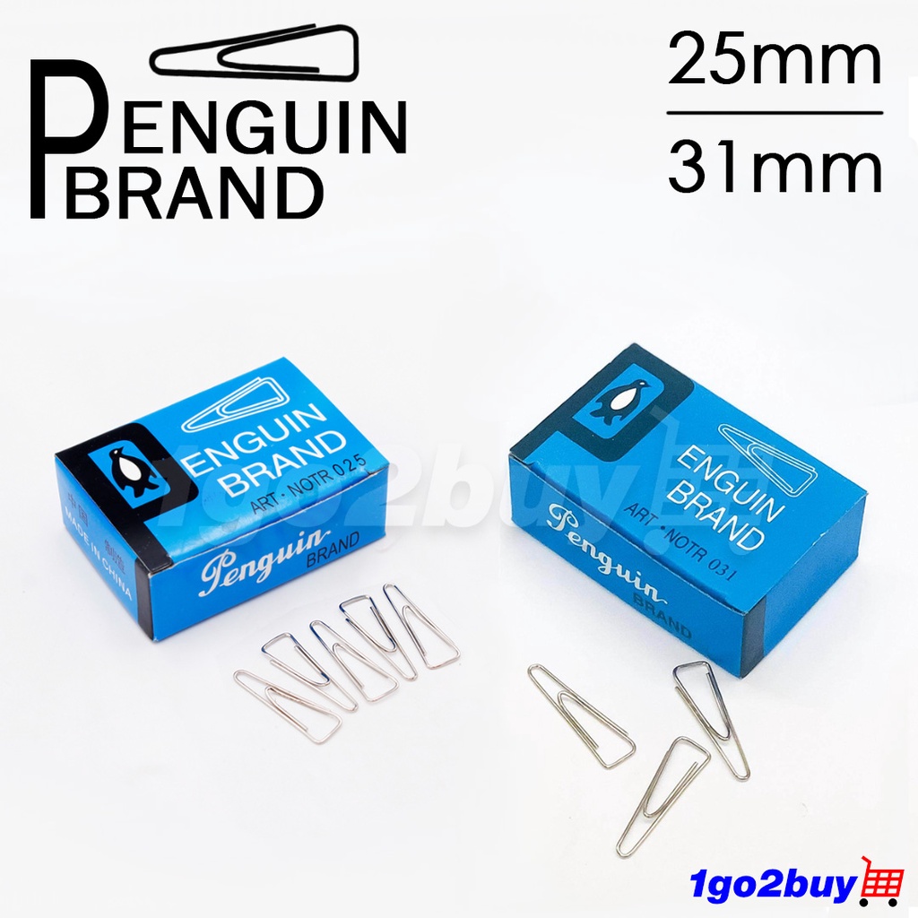 Penguin Brand Metal Paper Clip Triangular Paper Clips 25mm / 31mm ( TR ...