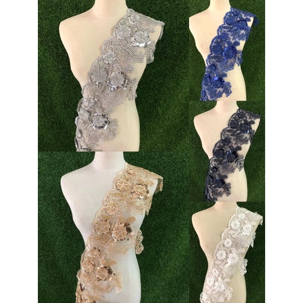 Border Lace Manik Tinggi 19cm Renda Labuci Manik Lace Baju Kurung ...