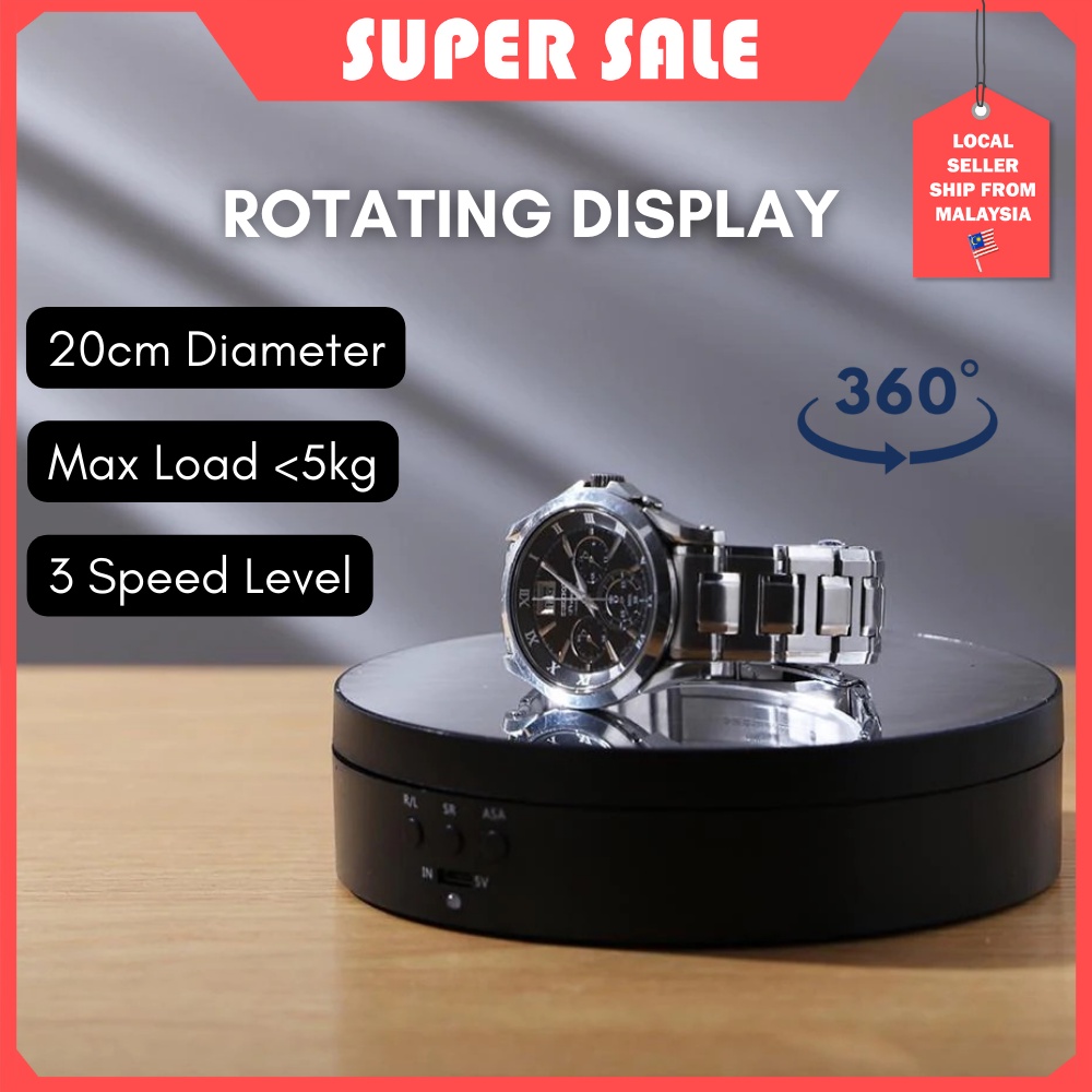 20cm Rotating Display Stand Product Rotation Display 360 Electric ...