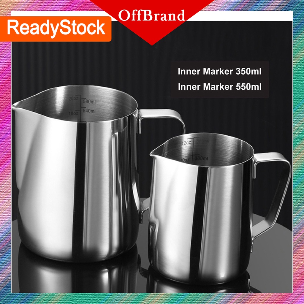 📛Local Ready Stock🇲🇾📛 Coffee Espresso Milk Frothing Pitcher Jug Stainless Steel 350ml | 550ml ...