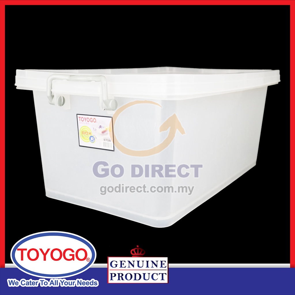 6 X TOYOGO 37L Storage Box Plastic Container w Cover Clip Translucent ...
