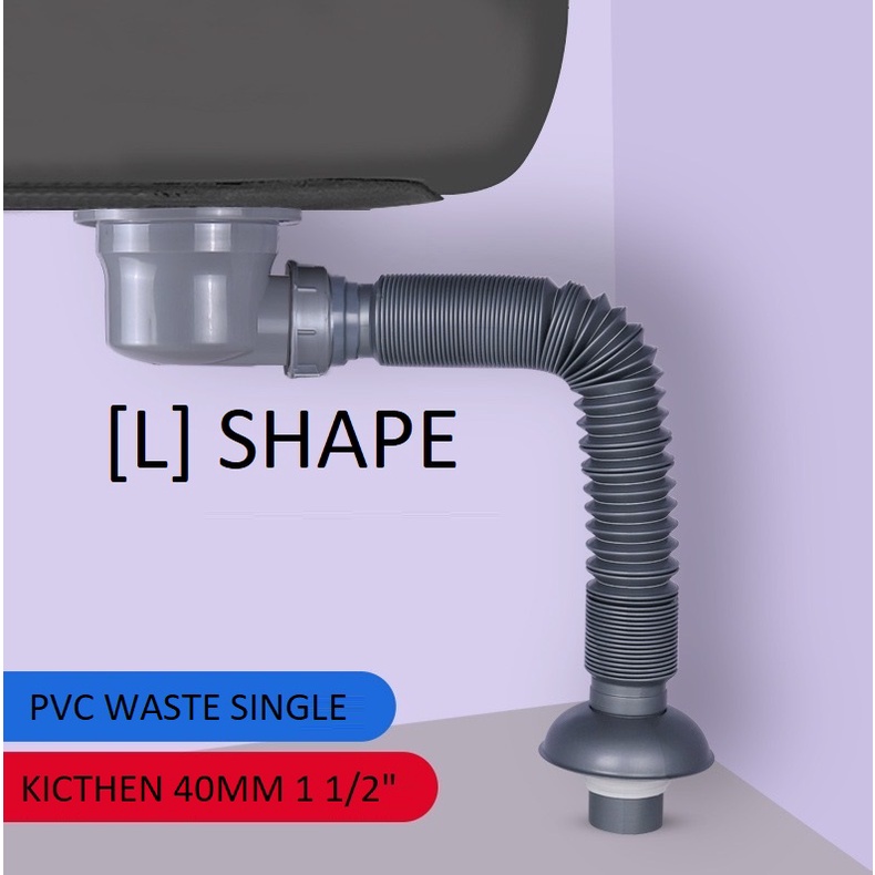 SINGLE SINK waste SINGLE Sink Drain Waste Pipe Kit Vertical Type Sink ...