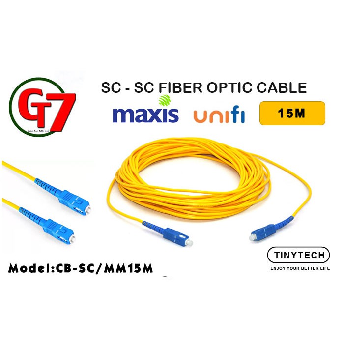 TINYTECH SC TO SC FIBER OPTIC CABLE 15 METER (CB-SC/MM15M) | Shopee ...