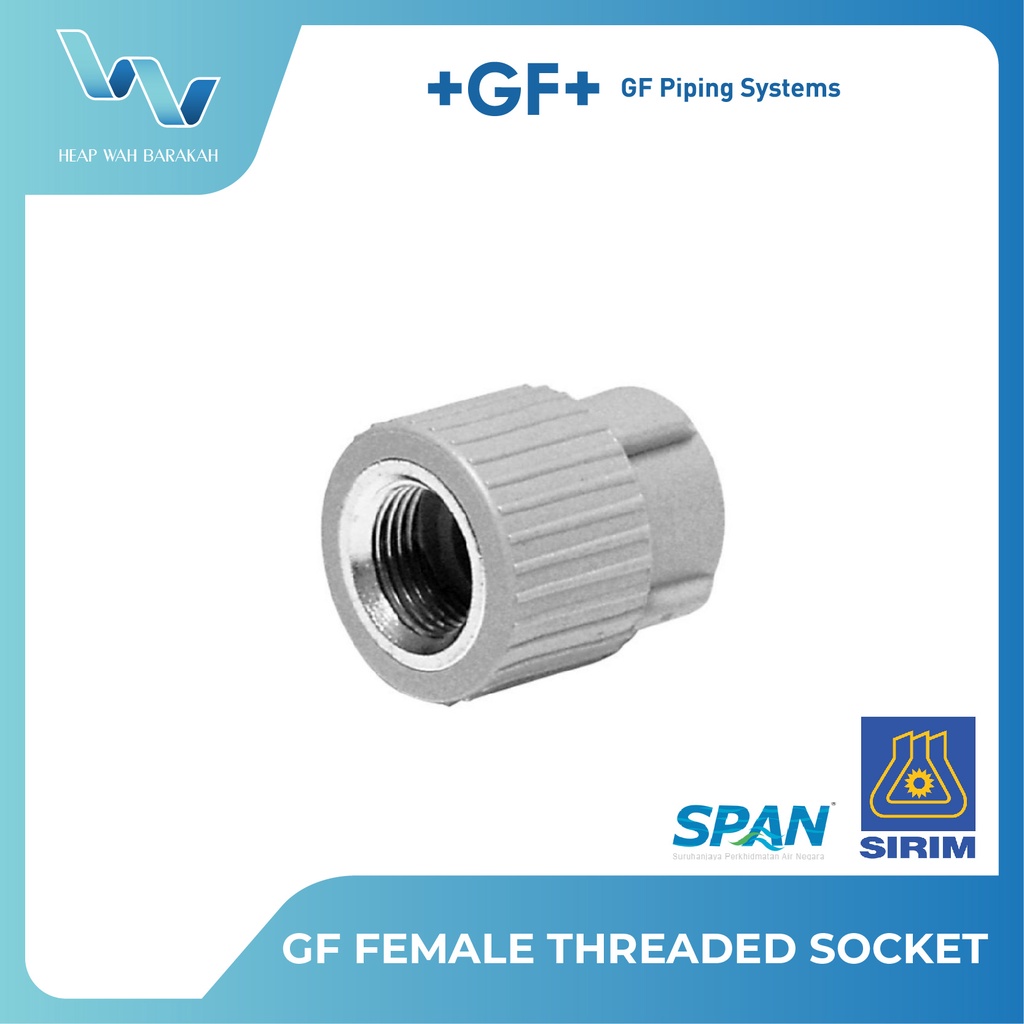 GF PPR FEMALE THREADED SOCKET 20MM - 32MM (GEORG FISHER) (SIRIM ...