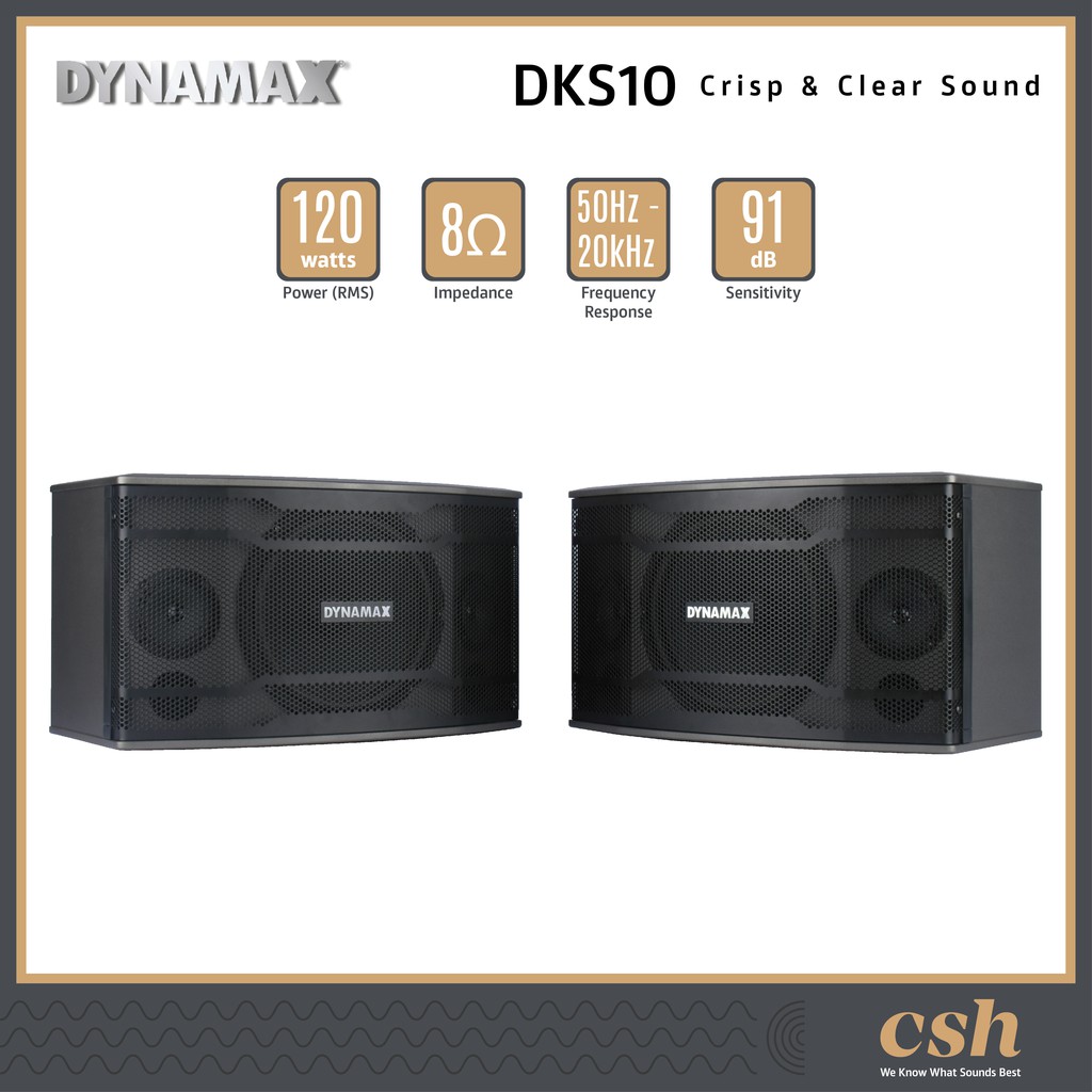DYNAMAX DKS10 10" 120W Crisp & Clear Sound Home KTV Karaoke Speaker ...