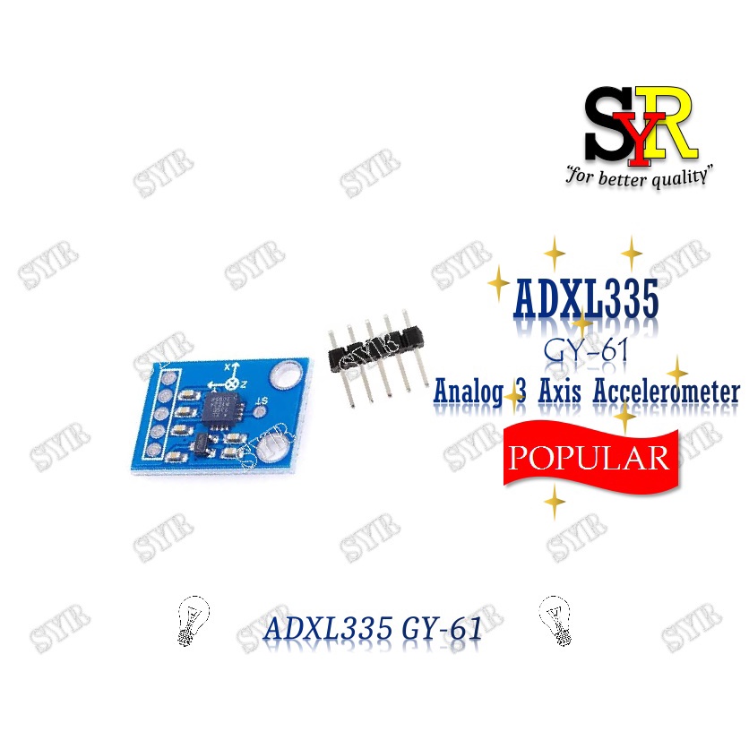 GY-61 ADXL335 Analog 3 Axis Accelerometer mdl (PR49A) | Shopee Malaysia